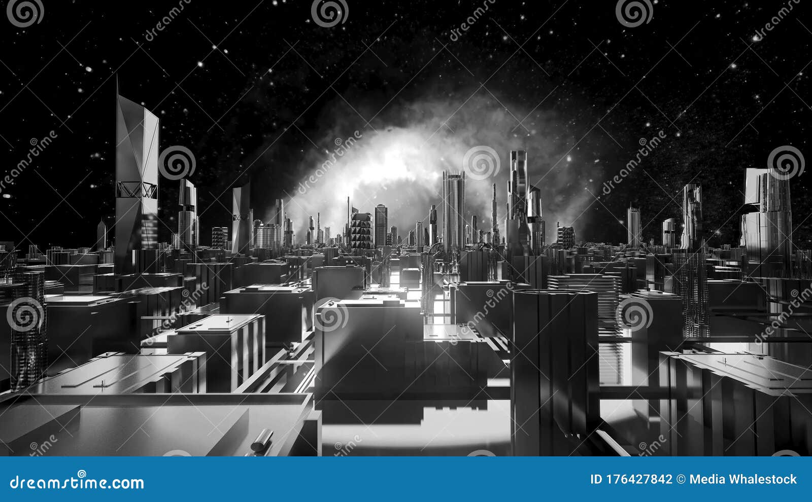 Futuristic Monochrome Landscape, Motion in Virtual Space and the ...