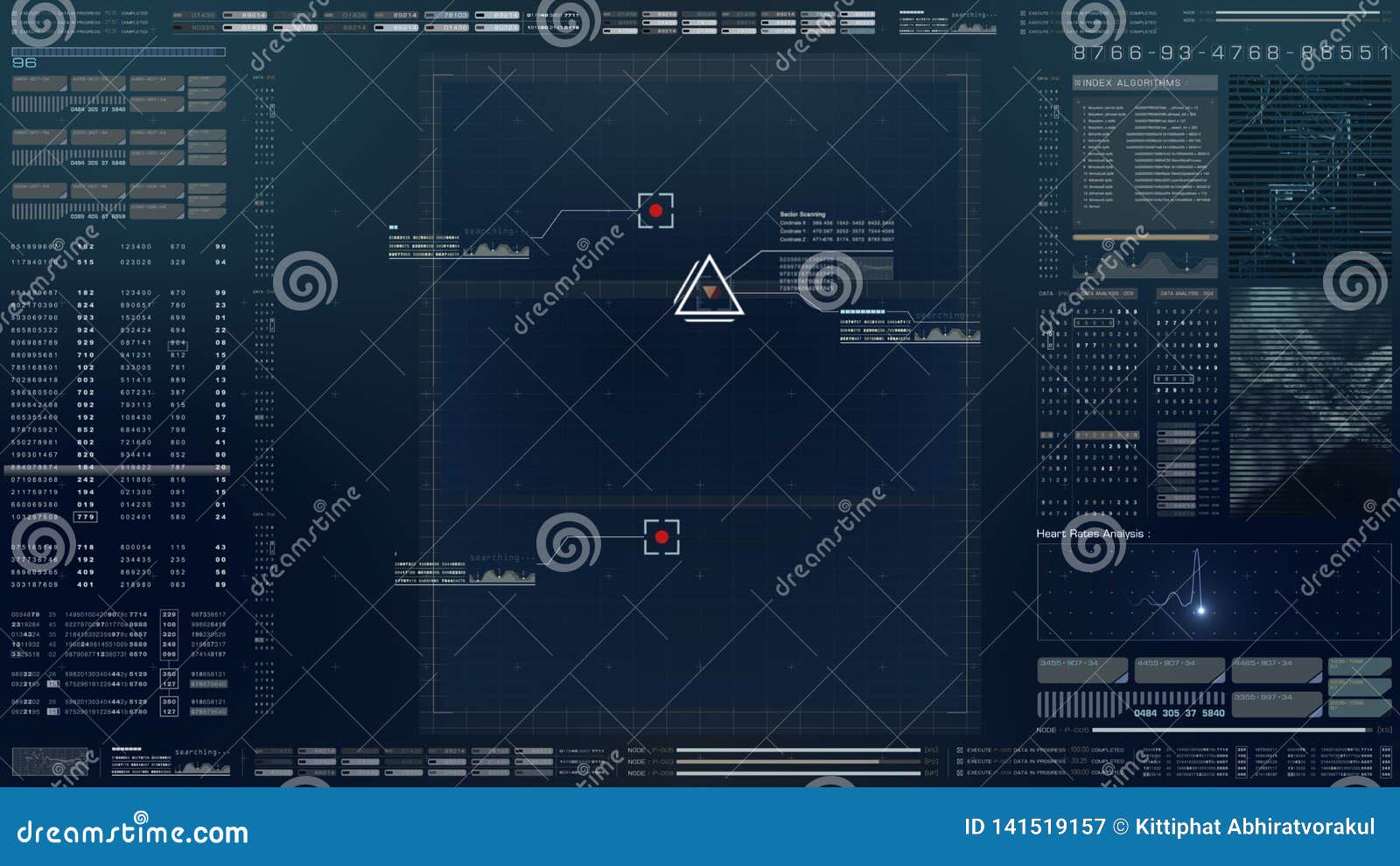 Futuristic HUD Biomedical Diagnostic Stock Illustration - Illustration ...