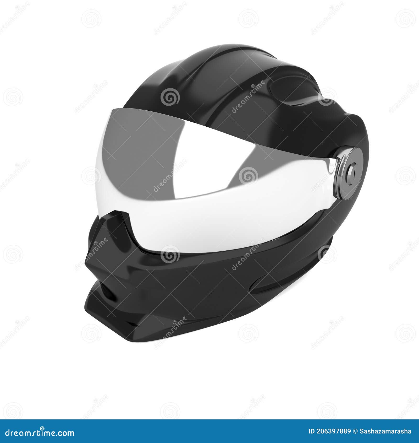 Futuristic Motorcycle Integral Crash Helmet Stock Illustration ...