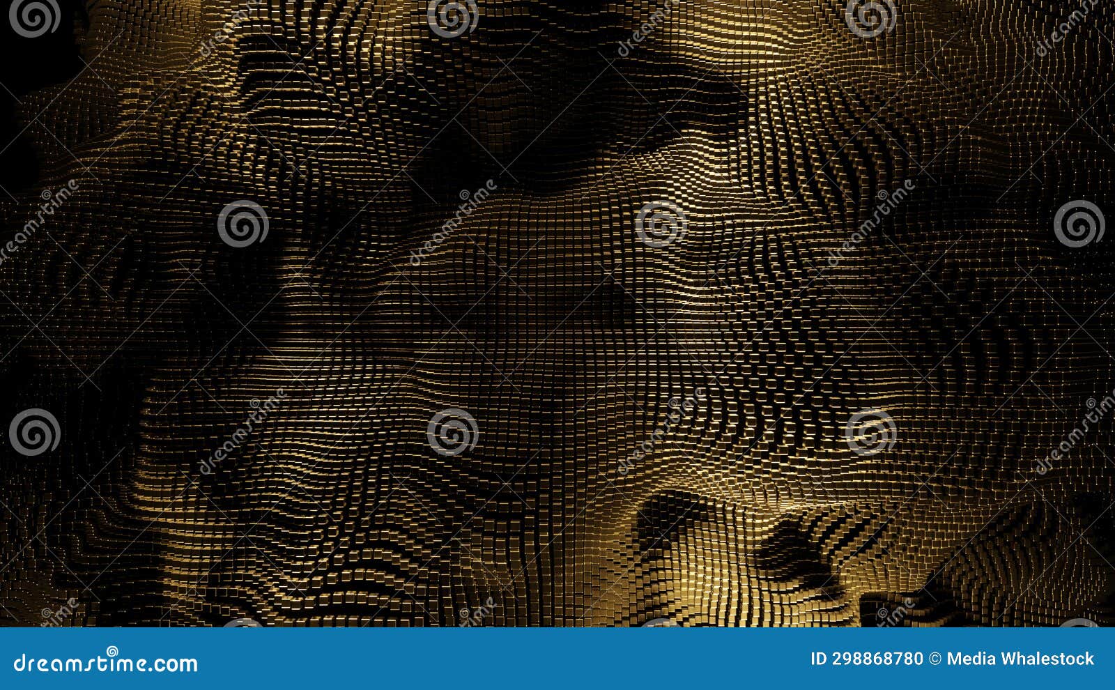 Particle 3D Wavy Ripple Effect. Color Grid Surface Stock Photo ...