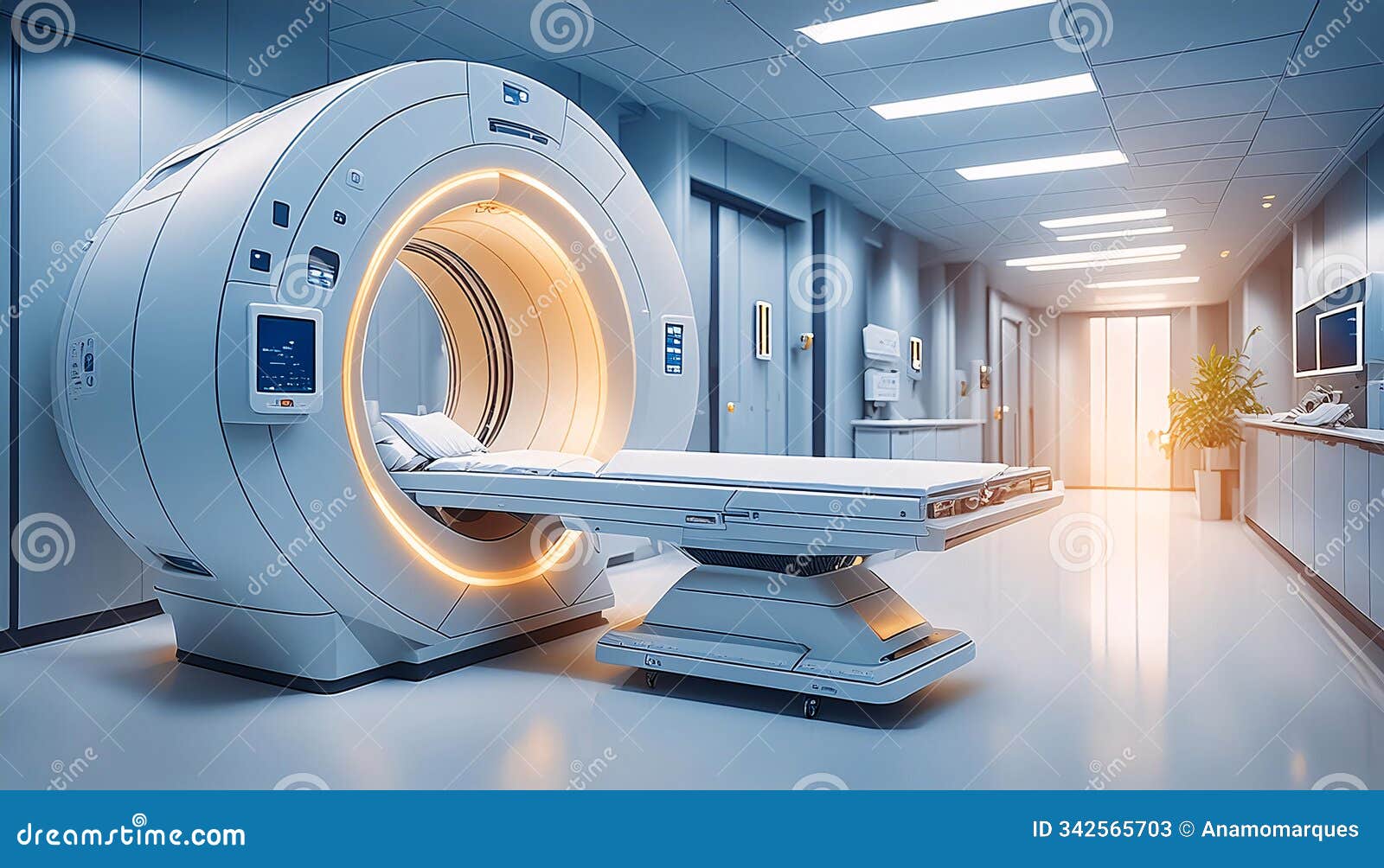 A Futuristic MRI Machine in a Clean Hospital Room. Generative AI Stock ...