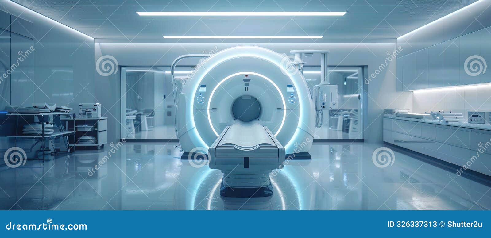 Futuristic MRI Scanner In A Hightech Diagnostics Room Stock Photo ...