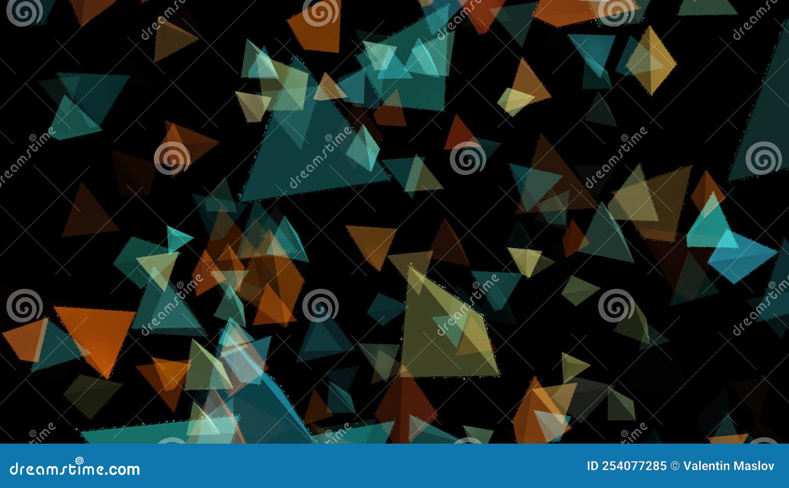 Futuristic Multi-colored Geometric Pyramids Randomly Move in Space ...