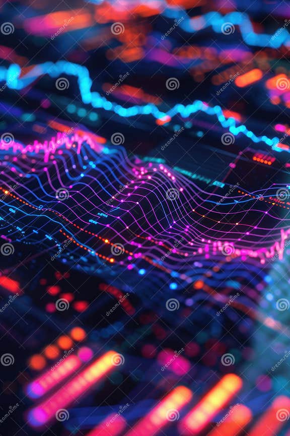 Futuristic Music Visualization App Interface with Vibrant 3D Sound Wave ...