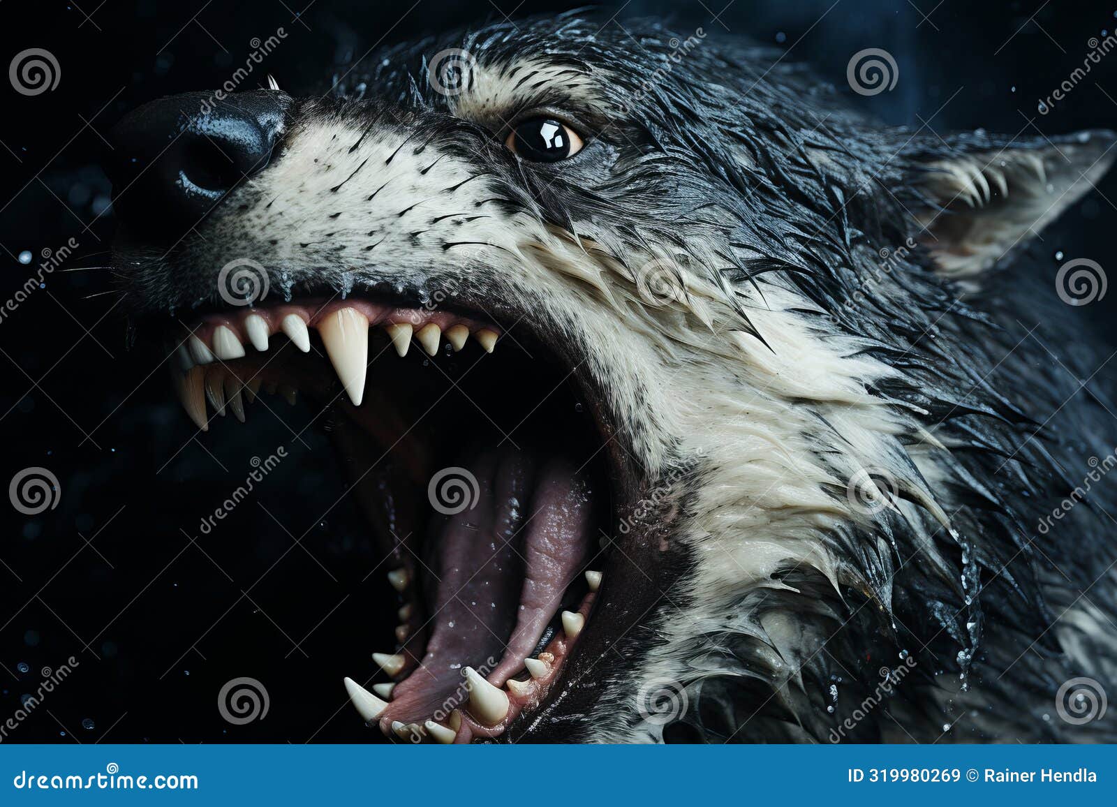 Futuristic Mutation. Abstract Vision of a Intense Wolf in Sci-fi ...