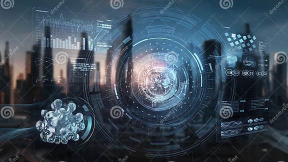 Futuristic Nanotechnology Abstract Background, Nano Tech Stock Image - Image of visualization ...