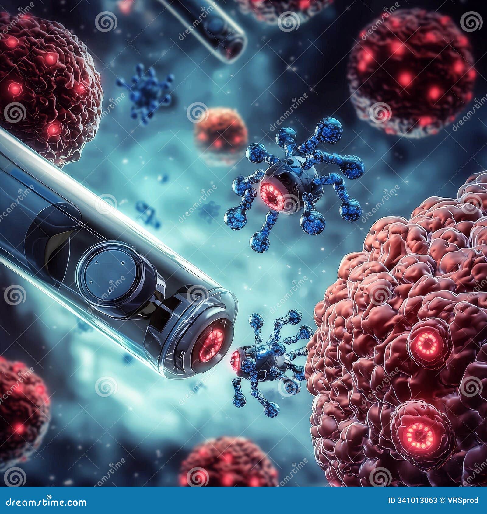 Futuristic Nanotechnology Concept with Robotic Nano Devices and Cells ...