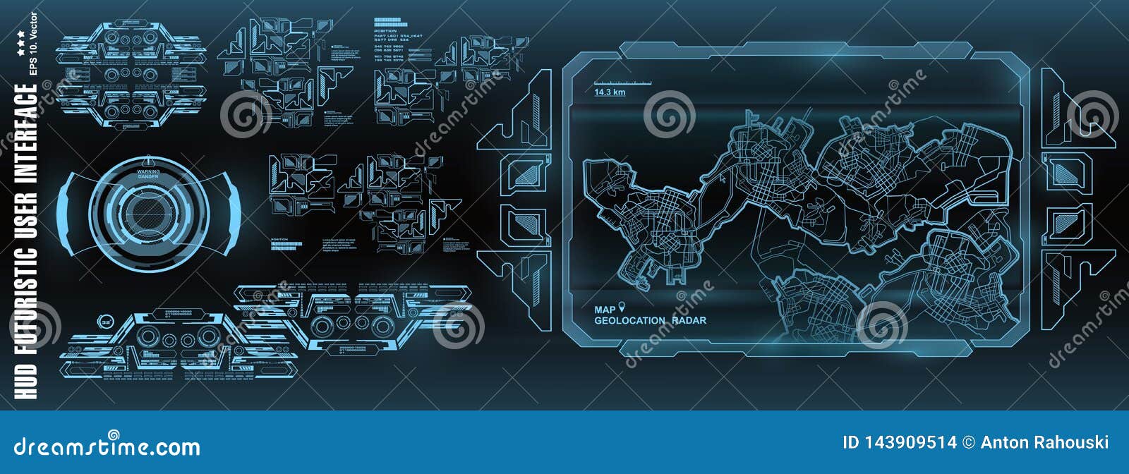 Futuristic Navigate Device Dashboard GPS Tracking Map, Futuristic ...