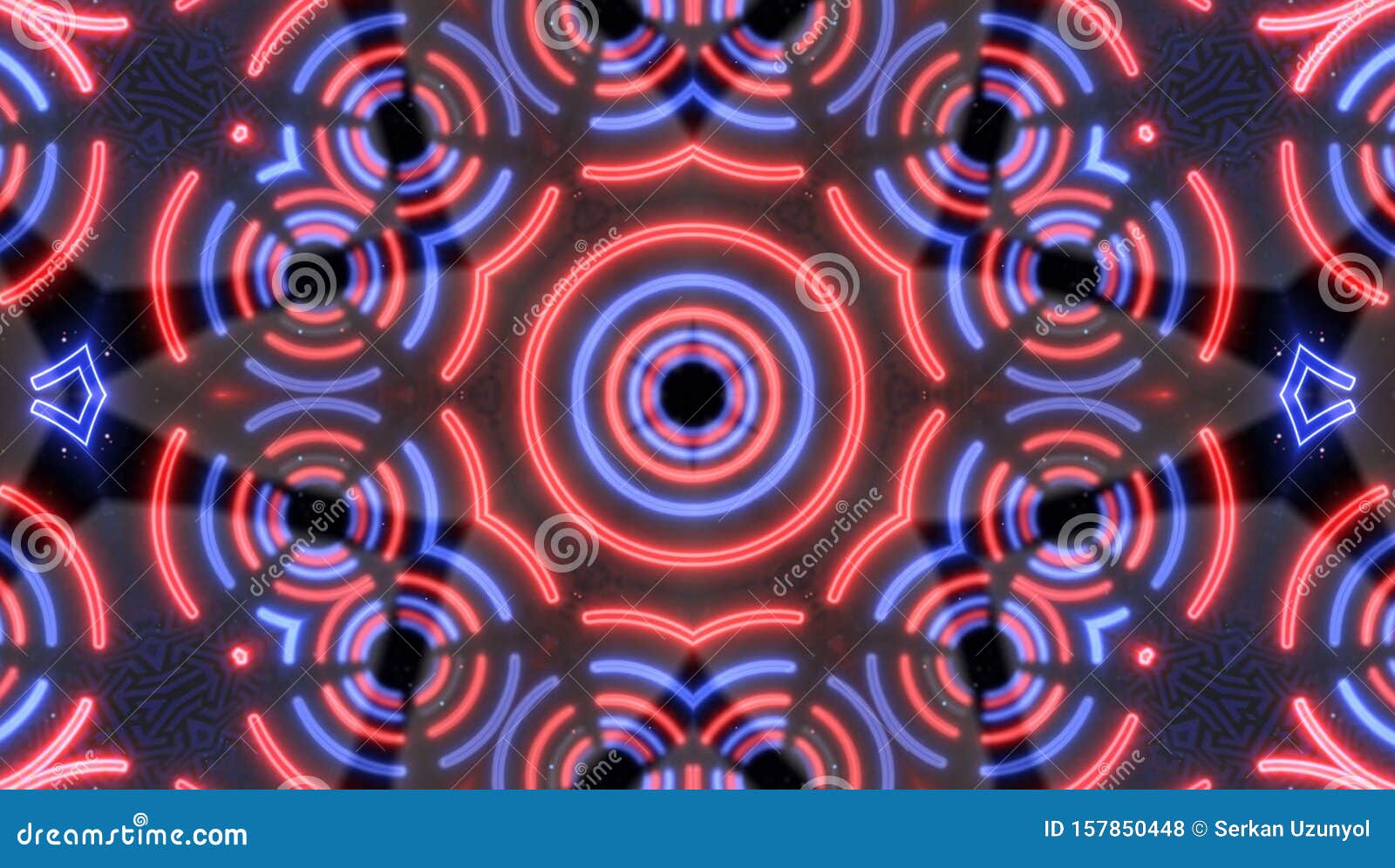 Futuristic Neon Background. Glowing Light Swirling Rounds and Led ...