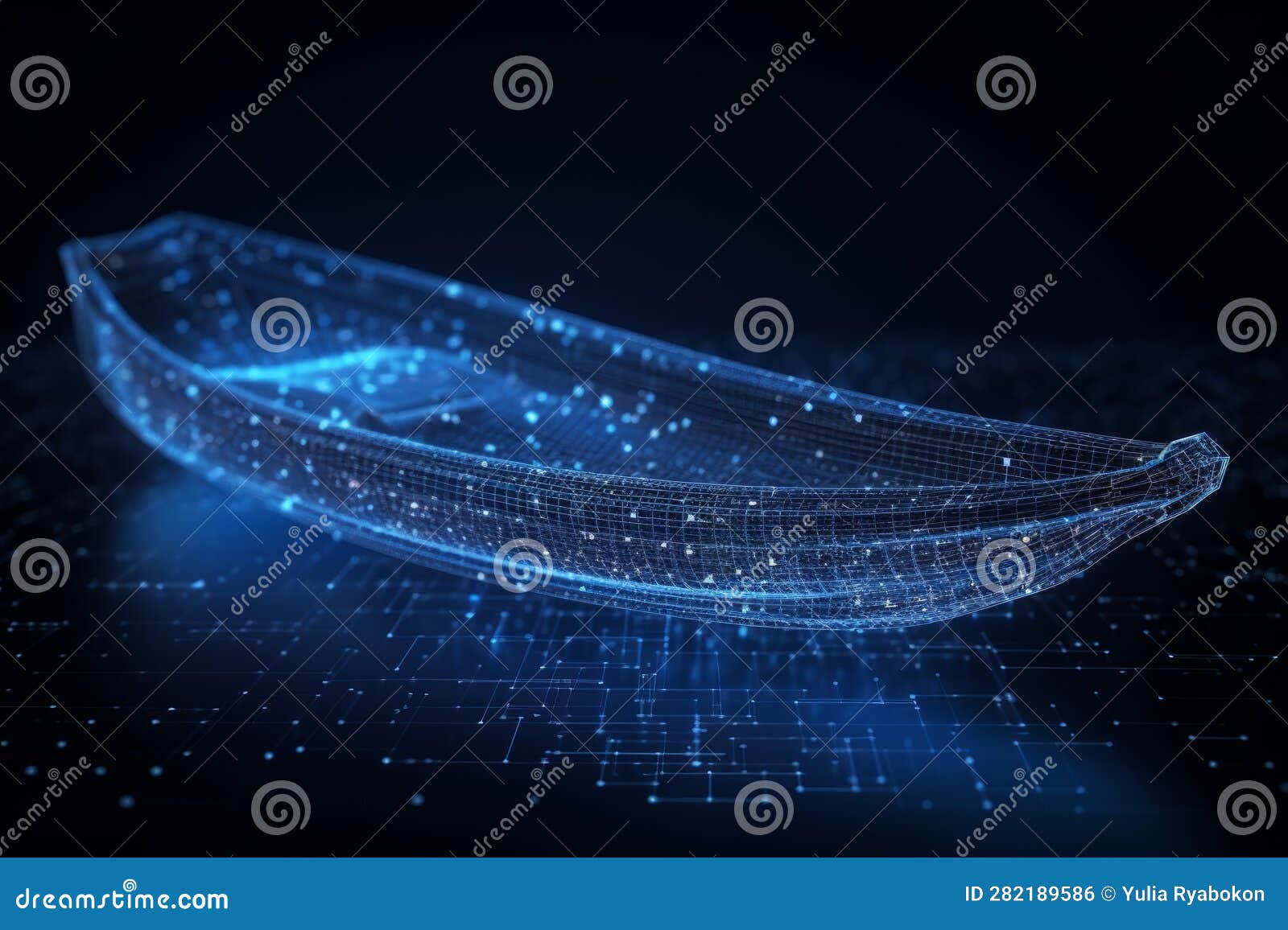 Futuristic Neon Boat. Generate Ai Stock Illustration - Illustration of ...