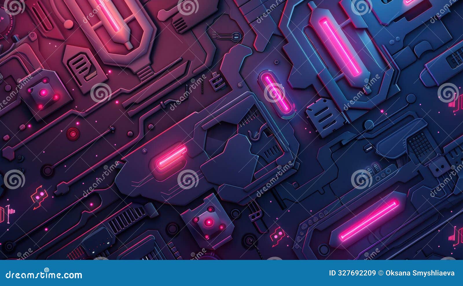 Futuristic Neon Cyberpunk Circuitry Background Stock Image ...