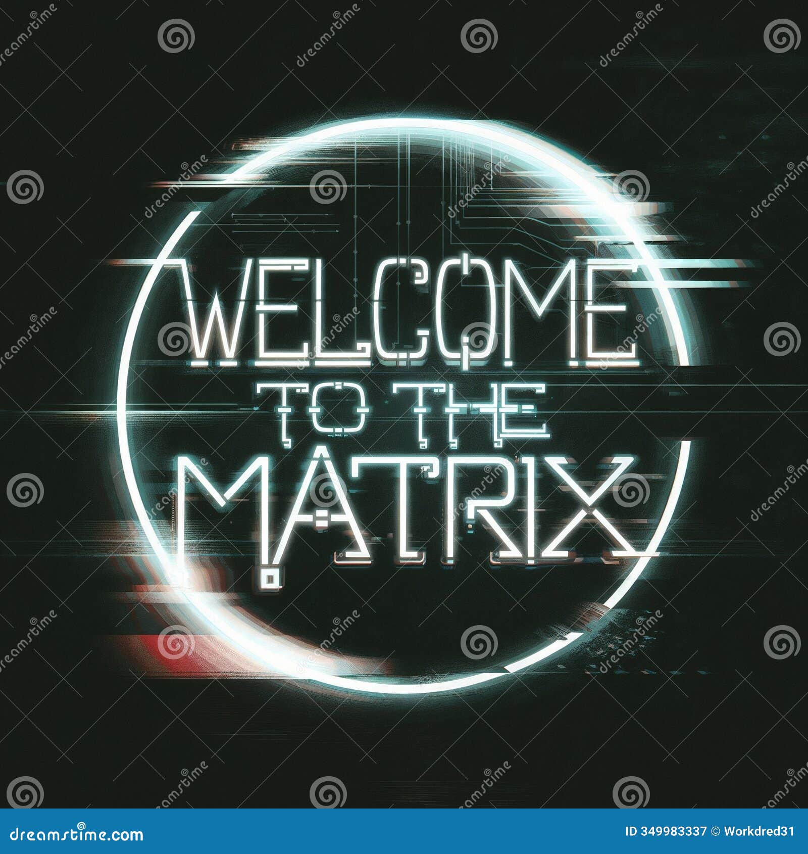Futuristic Neon Design with WELCOME TO the MATRIX Text Stock ...