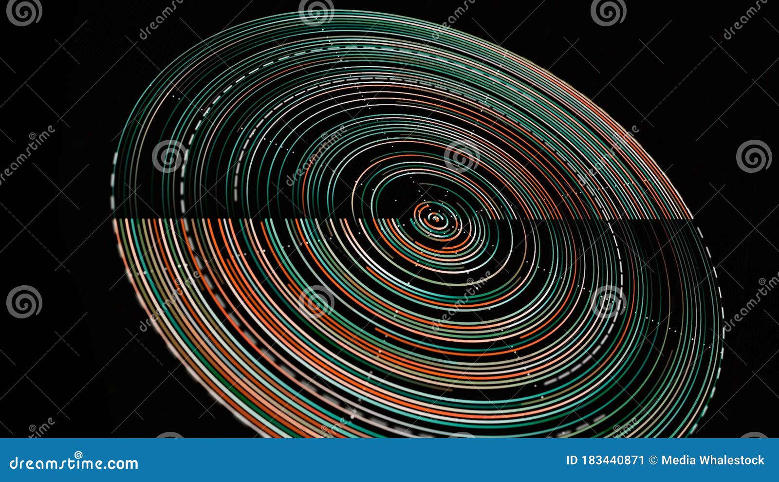 Futuristic Neon Disk. Animation. Digital Disk with Circular Radius with ...
