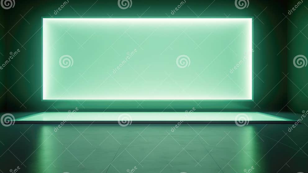 Futuristic Neon Green Rectangular Illuminated Display for Modern Design ...