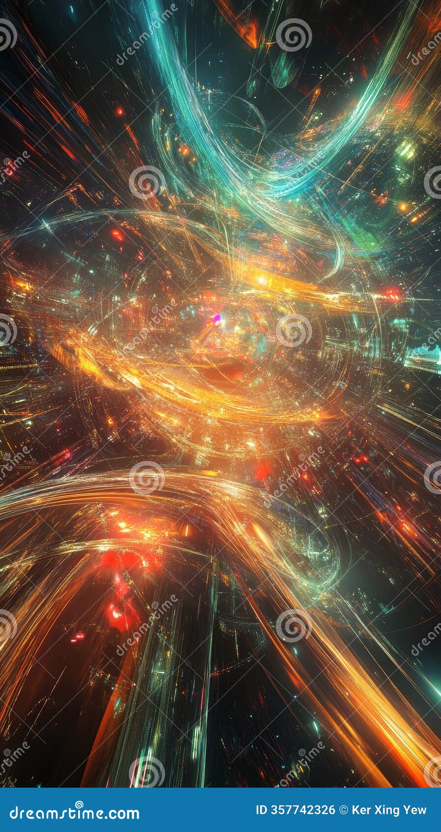Futuristic Neon Light Explosion in a Digital Cyberspace Universe ...