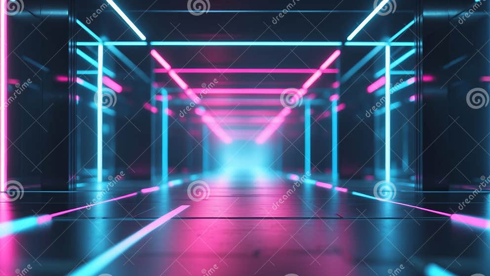 Futuristic Neon Light Technology Background Stock Image - Image of ...