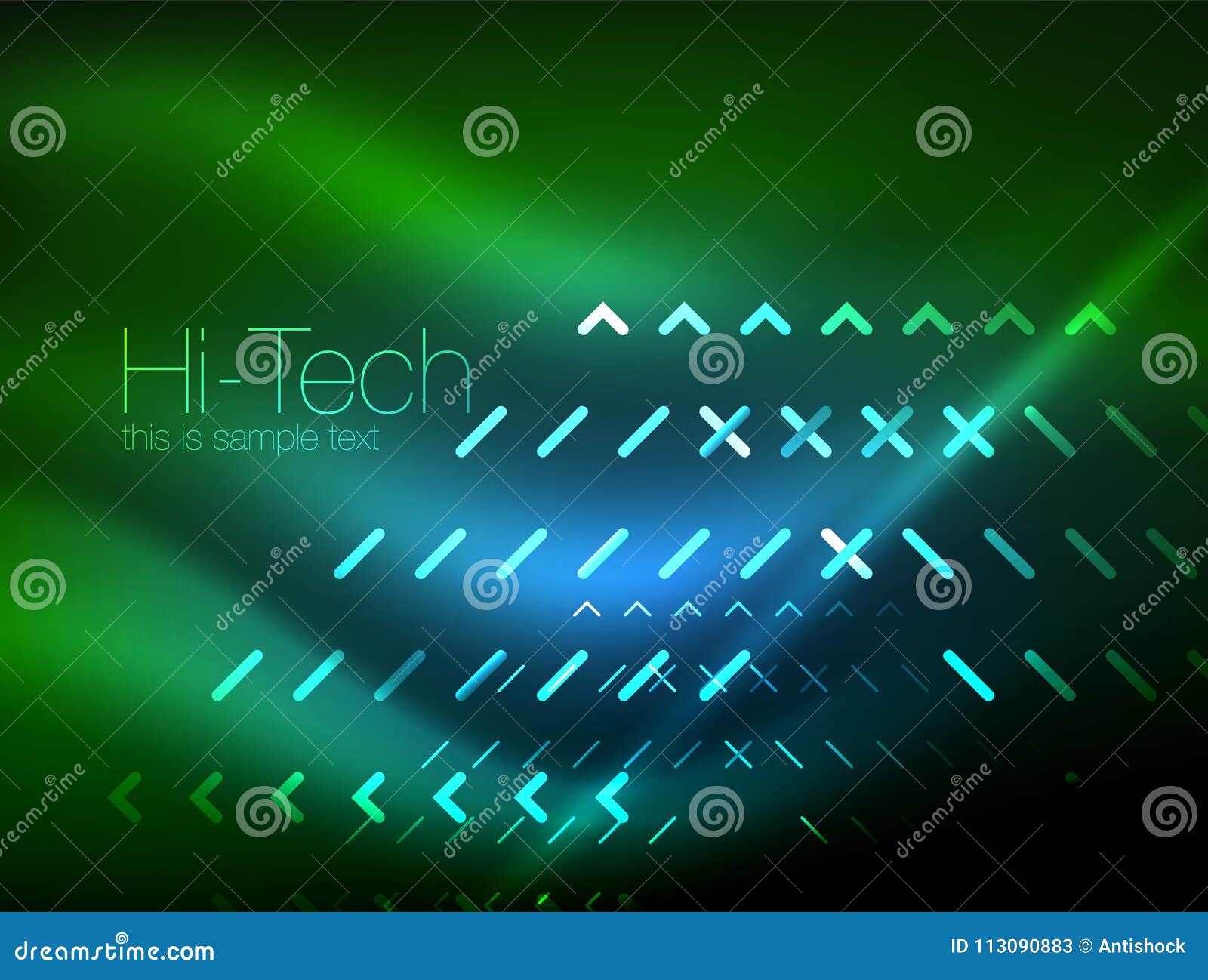 Futuristic Neon Lights on Dark Background, Digital Abstract Techno ...