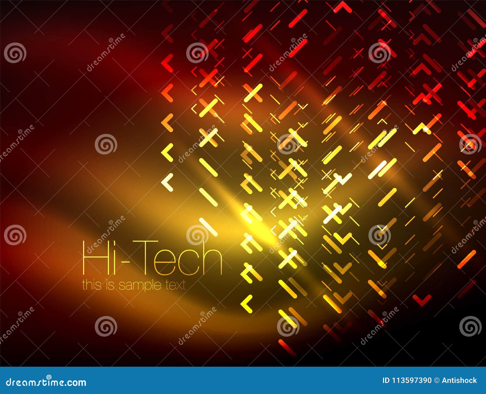 Futuristic Neon Lights on Dark Background, Digital Abstract Techno ...