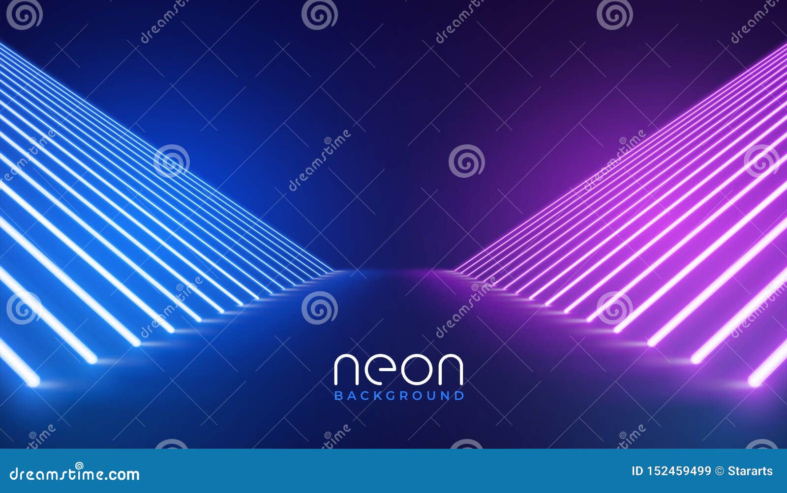 Futuristic Neon Lights Stage Floor Background Stock Vector ...
