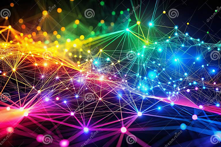 Futuristic Neon Network Visualization a Stunning Abstract ...