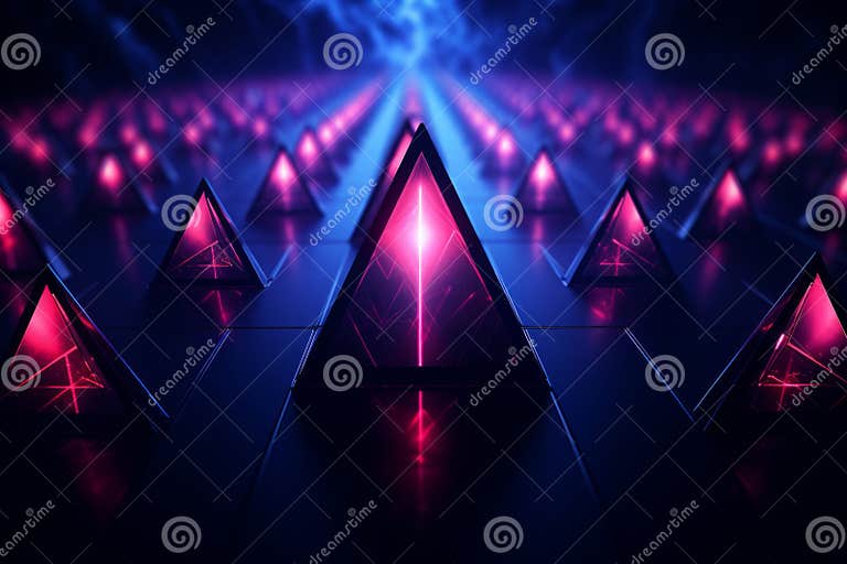 Futuristic Neon Triangles Background Stock Illustration - Illustration of blue, modern: 311764457