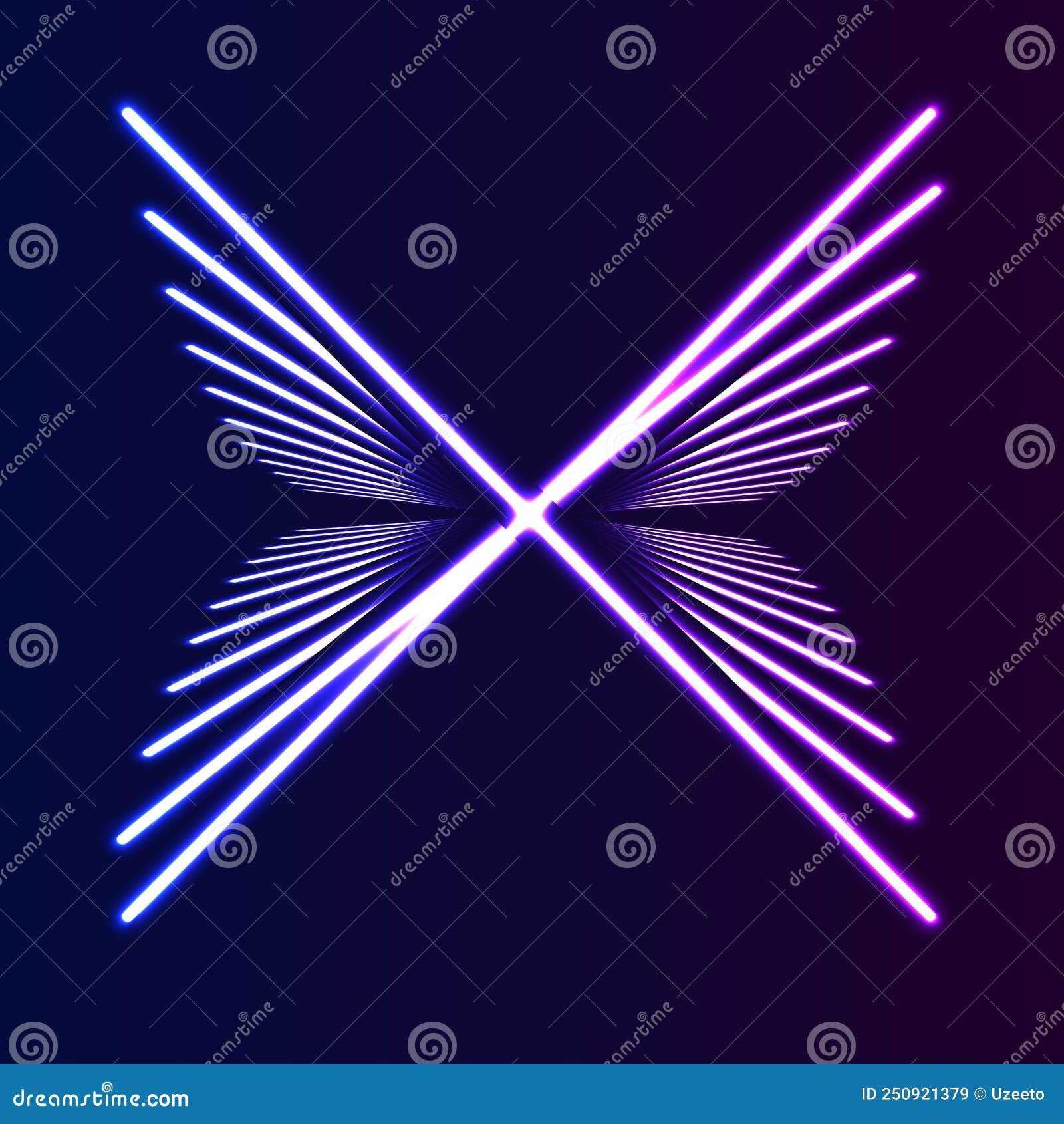 Futuristic Neon Wing. Blue Neon Glowing Background Cartoon Vector ...