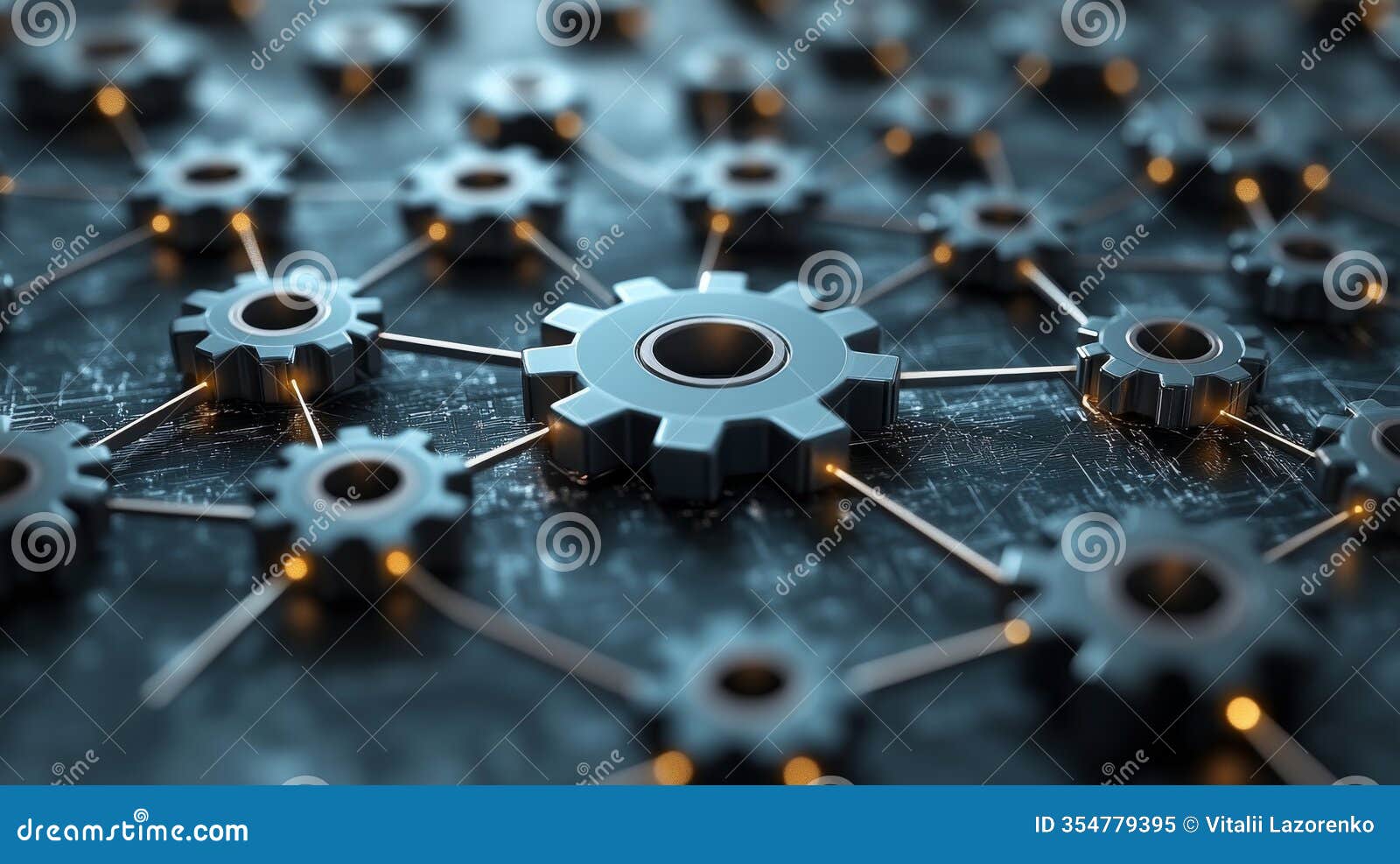 Futuristic Network Connection Concept with Interconnected Gear ...