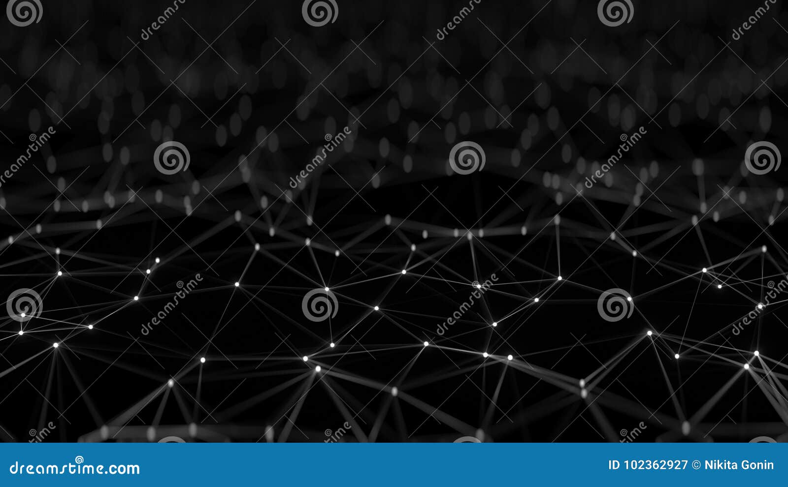 Futuristic Network Connection Concept Rendered with DOF Stock ...