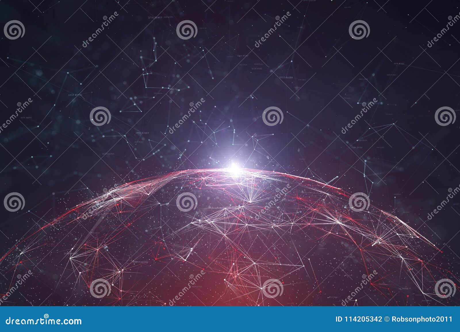 Cyberspace Network Sphere Background Stock Illustration - Illustration ...