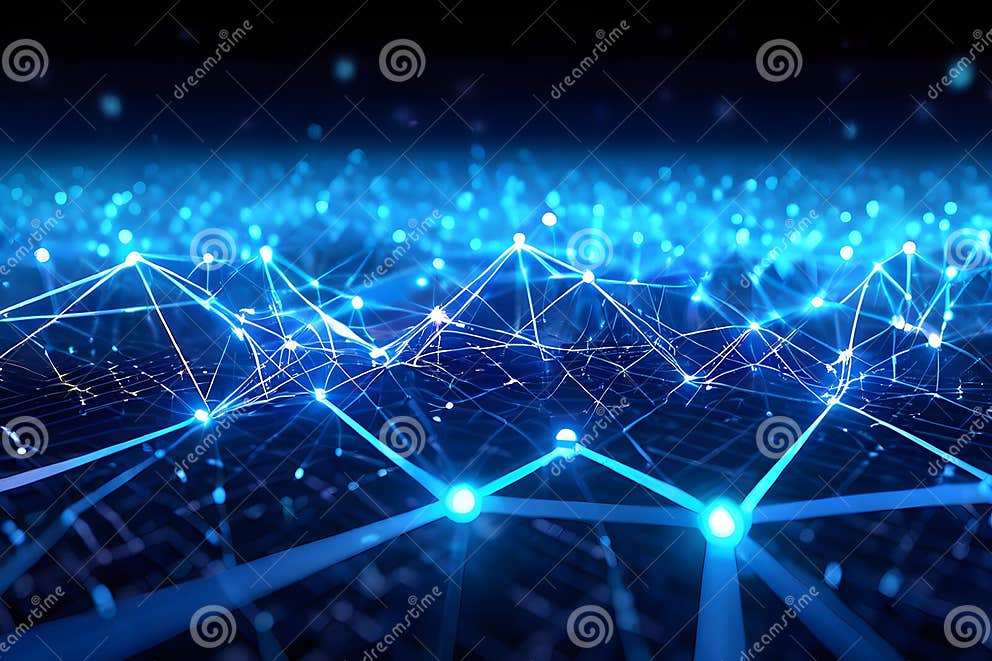 Futuristic Network Design in Blue Tones Representing Technology, Ideal ...
