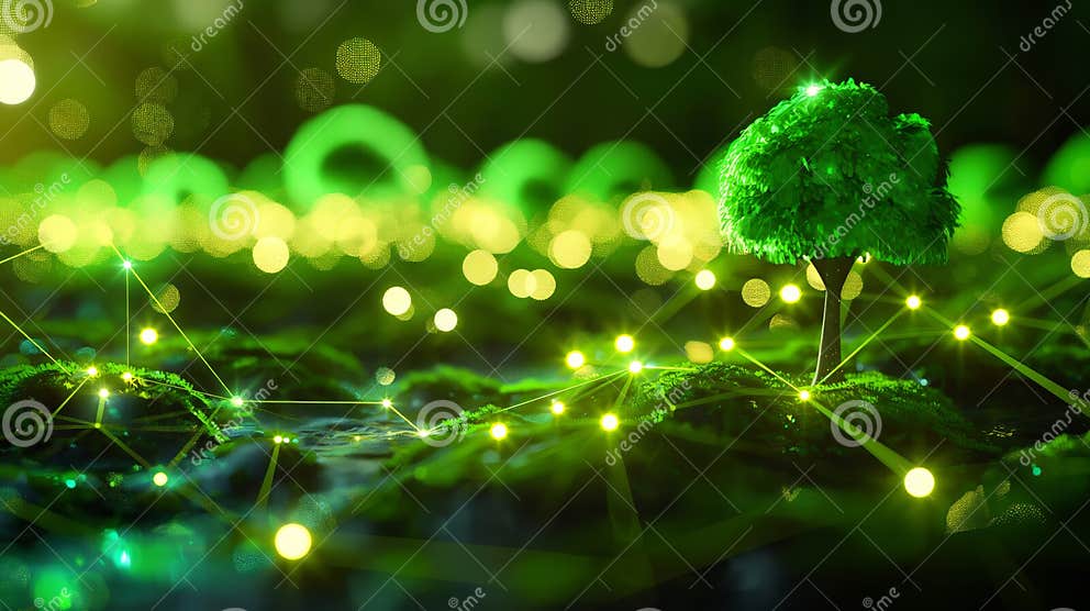 Futuristic Network of Interconnected Trees Stock Image - Image of ...