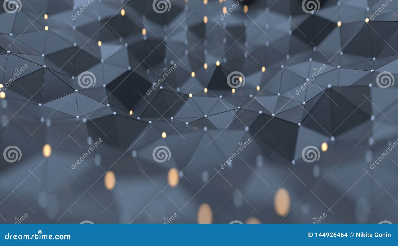 Futuristic Network Shape Abstract Background 3D Render Illustration ...