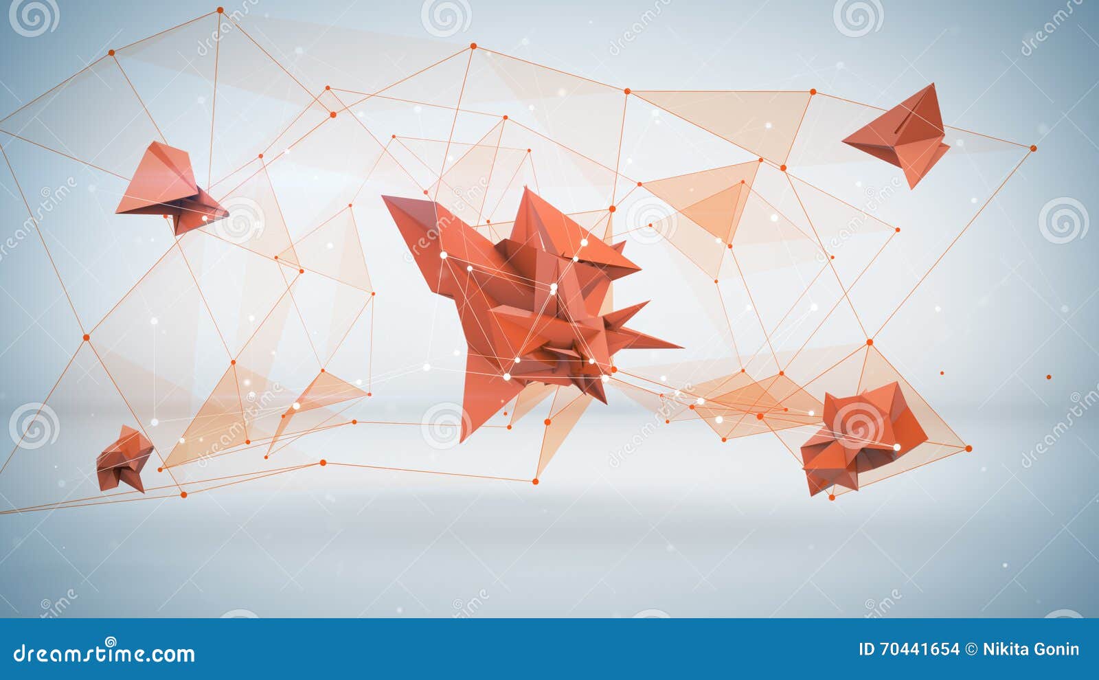 Futuristic Network Shape. Abstract 3d Render Stock Illustration ...