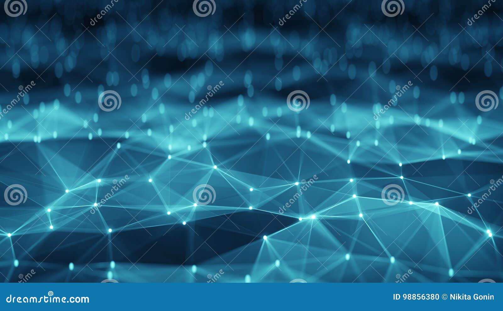 Futuristic Network Shape Abstract Rendering with DOF Stock Illustration ...