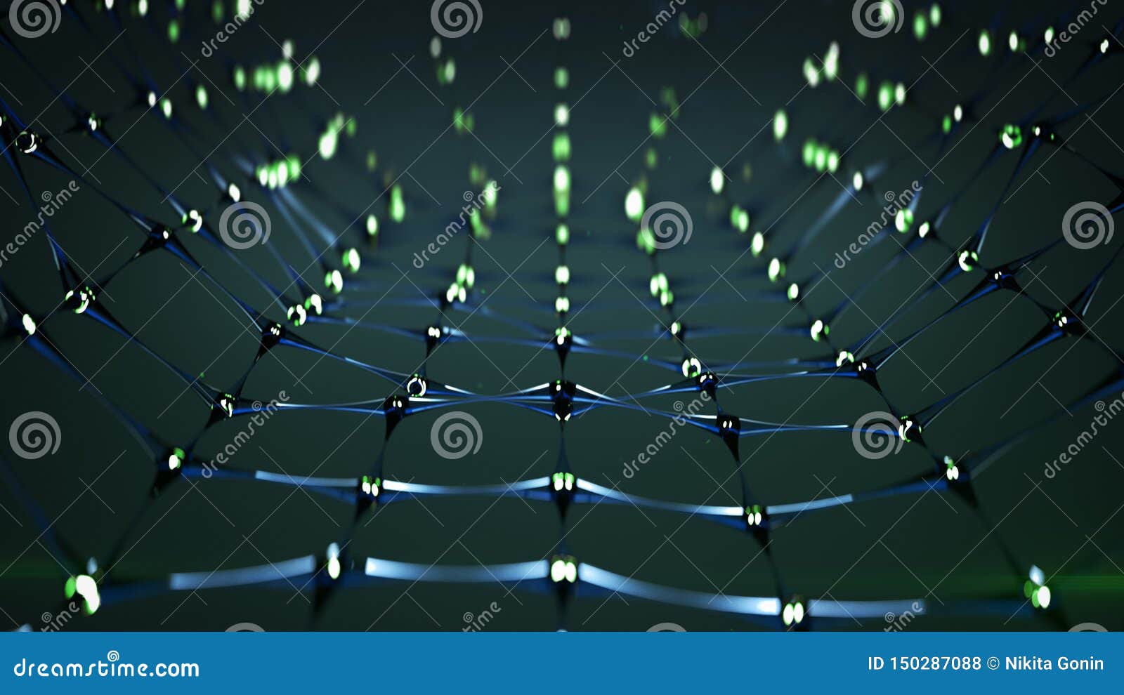 Futuristic Network Structure 3D Render Illustartion Stock Illustration ...