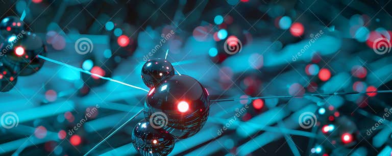 Futuristic Network Visualization with Sphere Nodes and Interconnecting ...