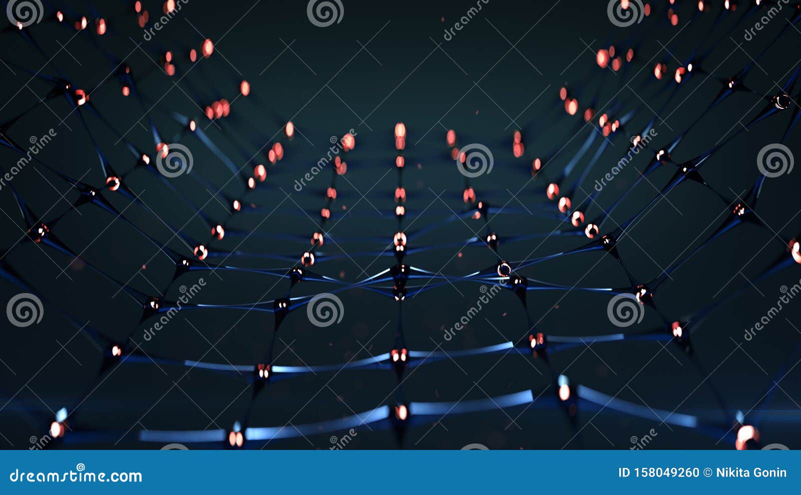 Futuristic Netwrok Structure 3D Render Stock Illustration ...