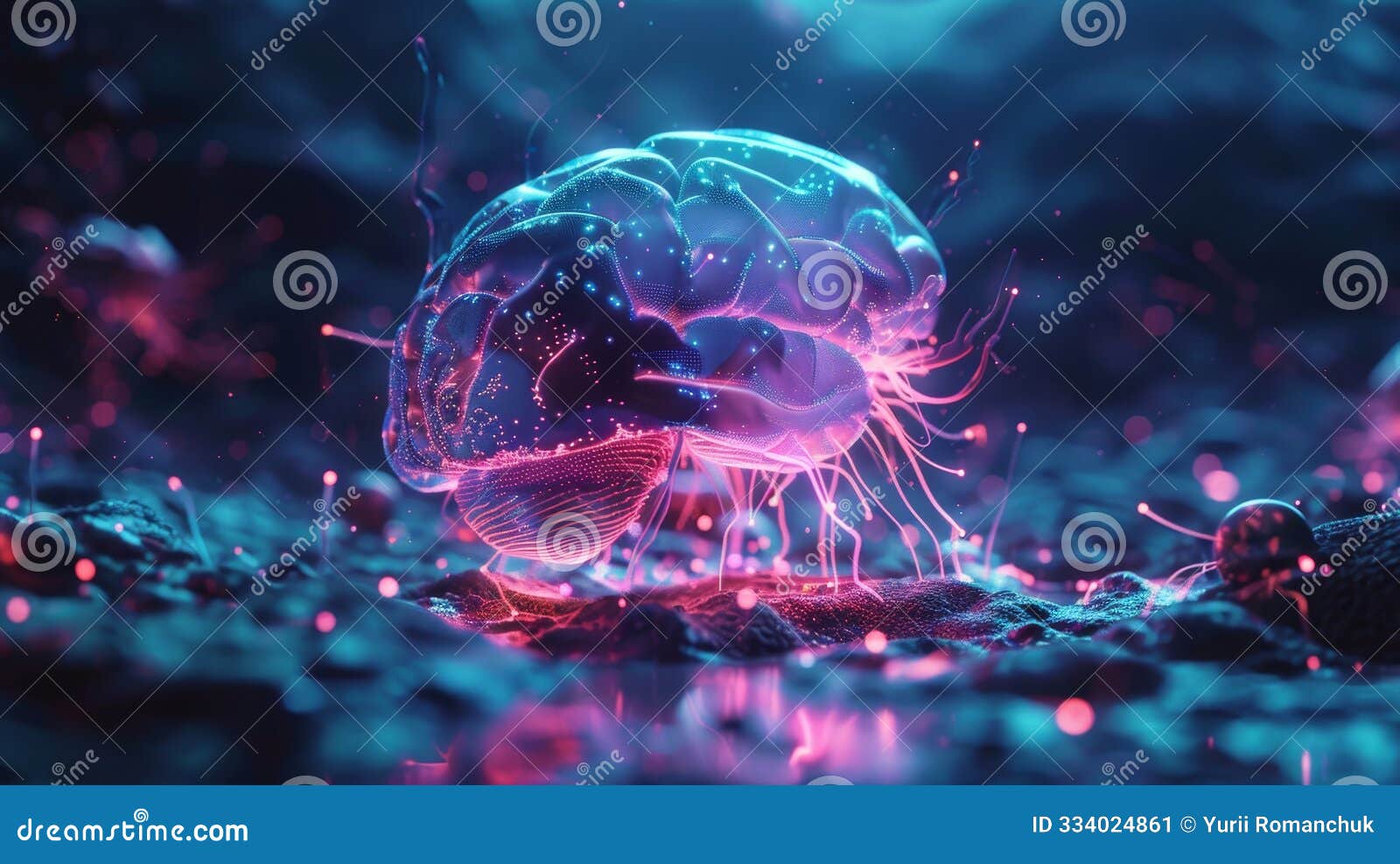 Futuristic Neural Interface with Brain Computer Fusion and Glowing ... Futuristic Neural Interface with Brain Computer Fusion and Glowing ...