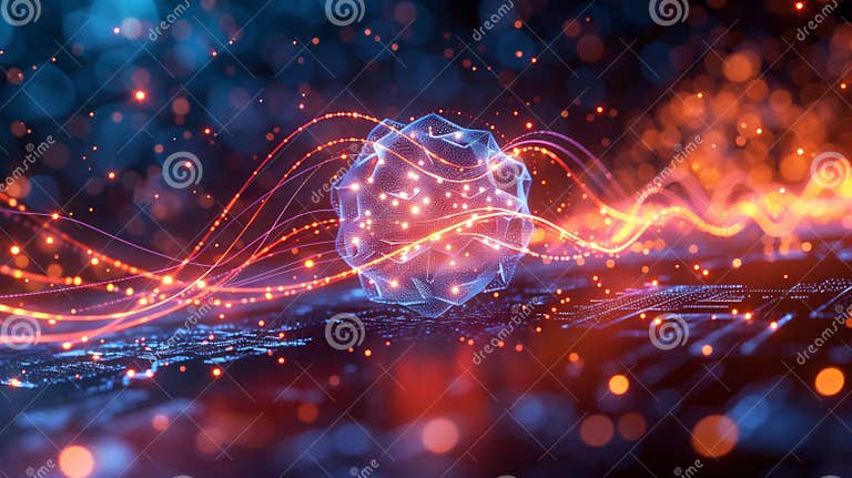 Futuristic Neural Network Concept Art Stock Illustration - Illustration ...