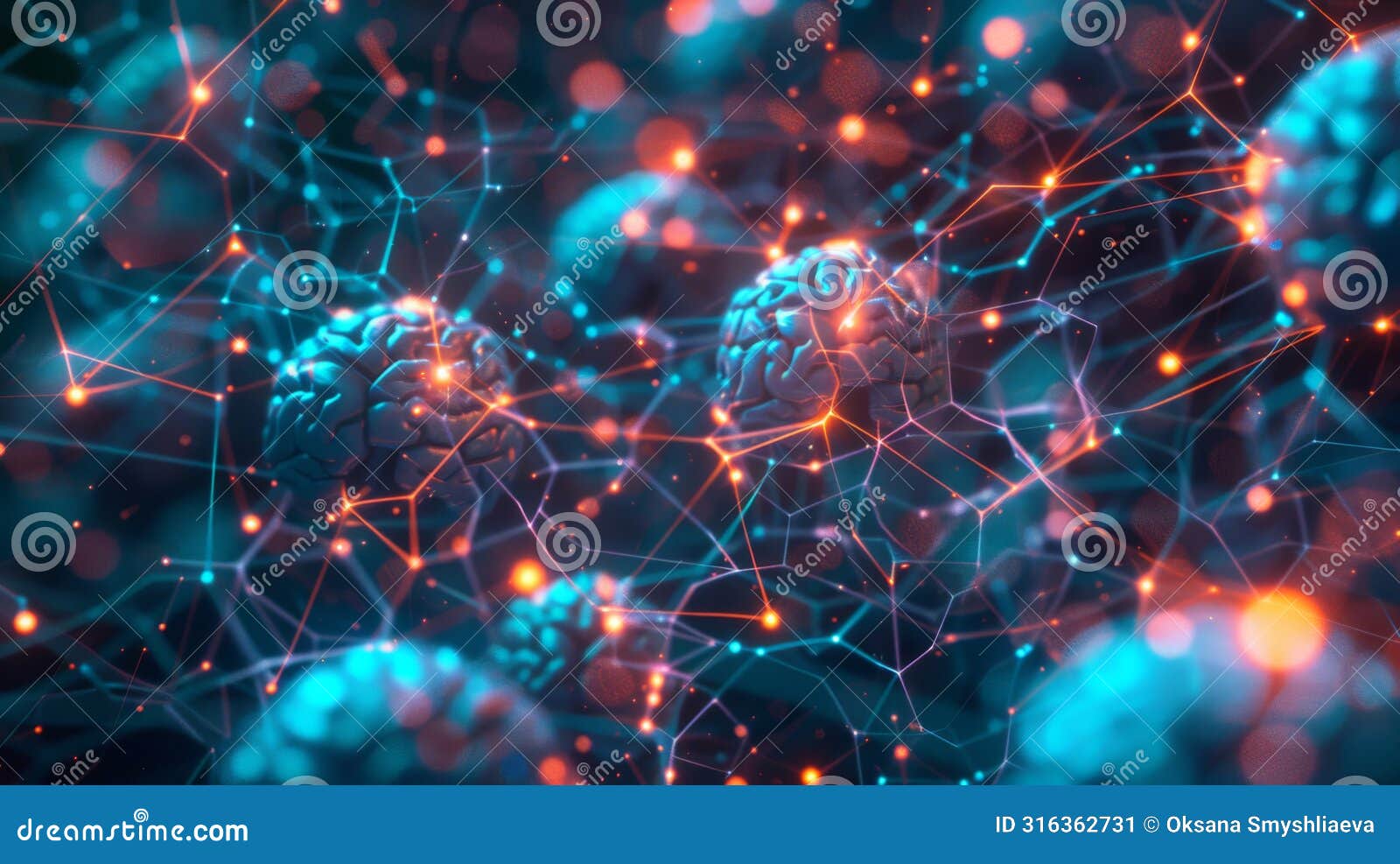 Futuristic Neural Network Synapses and Brain Connectivity Concept Stock ...