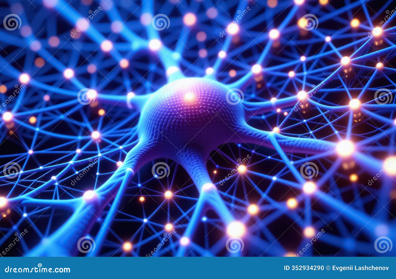 Futuristic Neural Network Visualization with Glowing Connections. AI ...