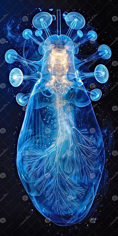 Futuristic Neural Network Visualized with Glowing Blue and Orange ...