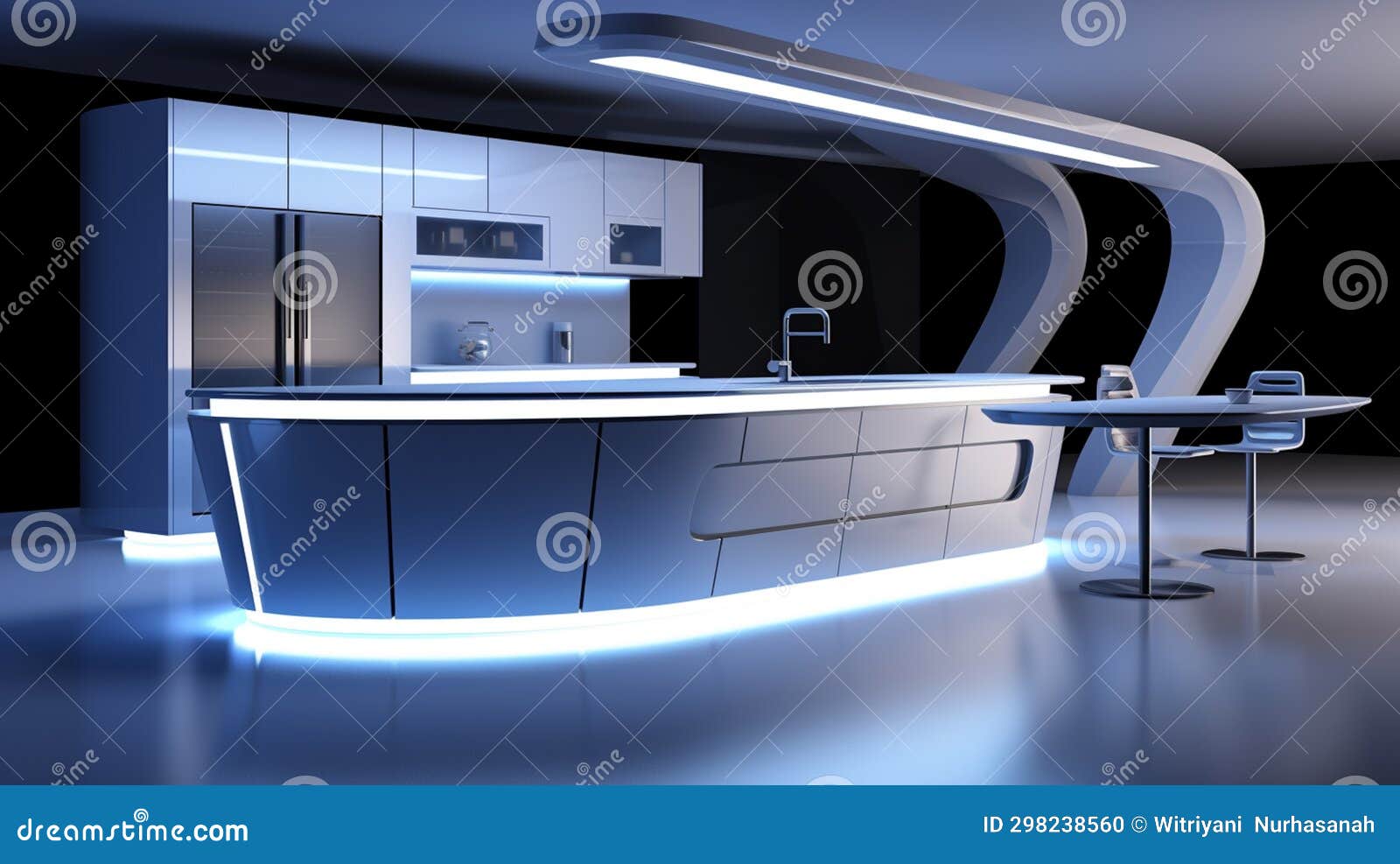 Futuristic New Modern Kitchen. Futuristic High Gloss Kitchen ...