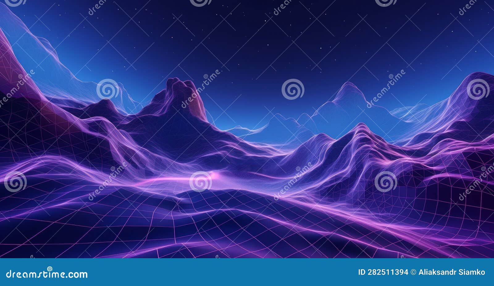 Futuristic Night Sky: Abstract Space Landscape - Generative AI Stock ...