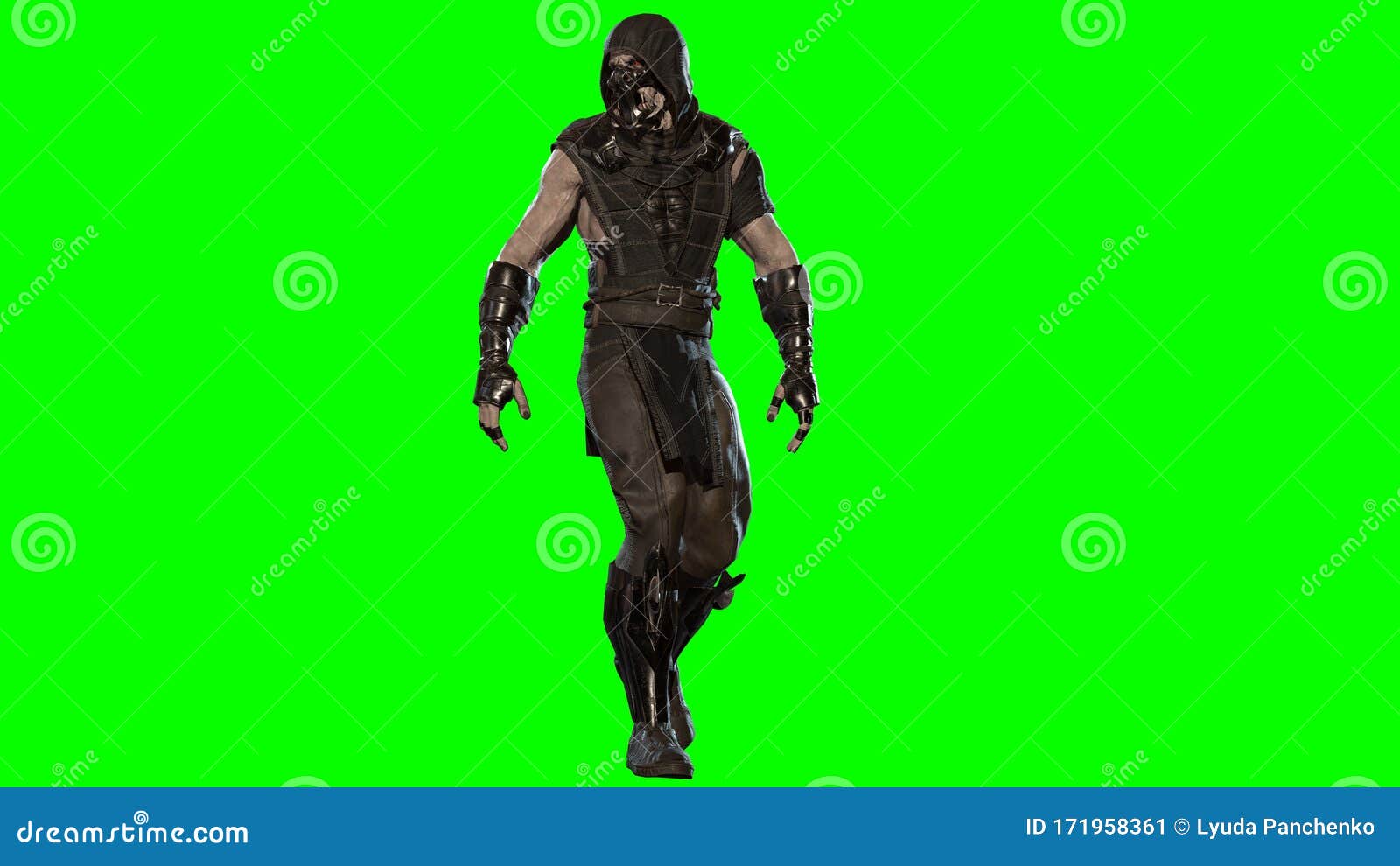 Futuristic Ninja in 3d Render Stock Illustration - Illustration of ...