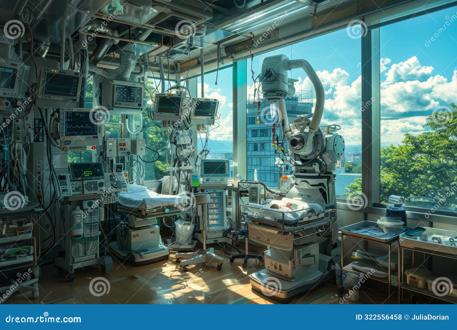 Modern Neonatal Unit With Empty Newborn Bed Stock Photography ...