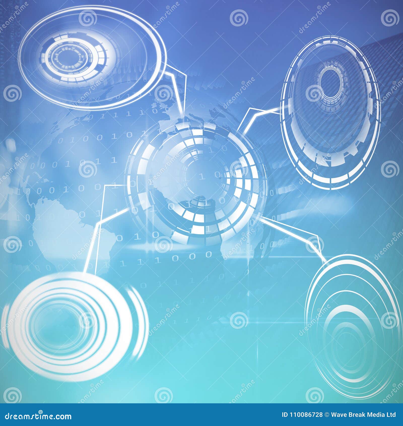 Futuristic Object Against Composite Image of View of Data Technology ...