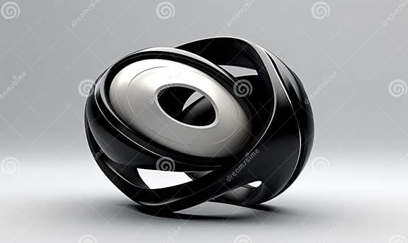 Futuristic Object Black on Background. Abstract Shape. Created AI Tools ...