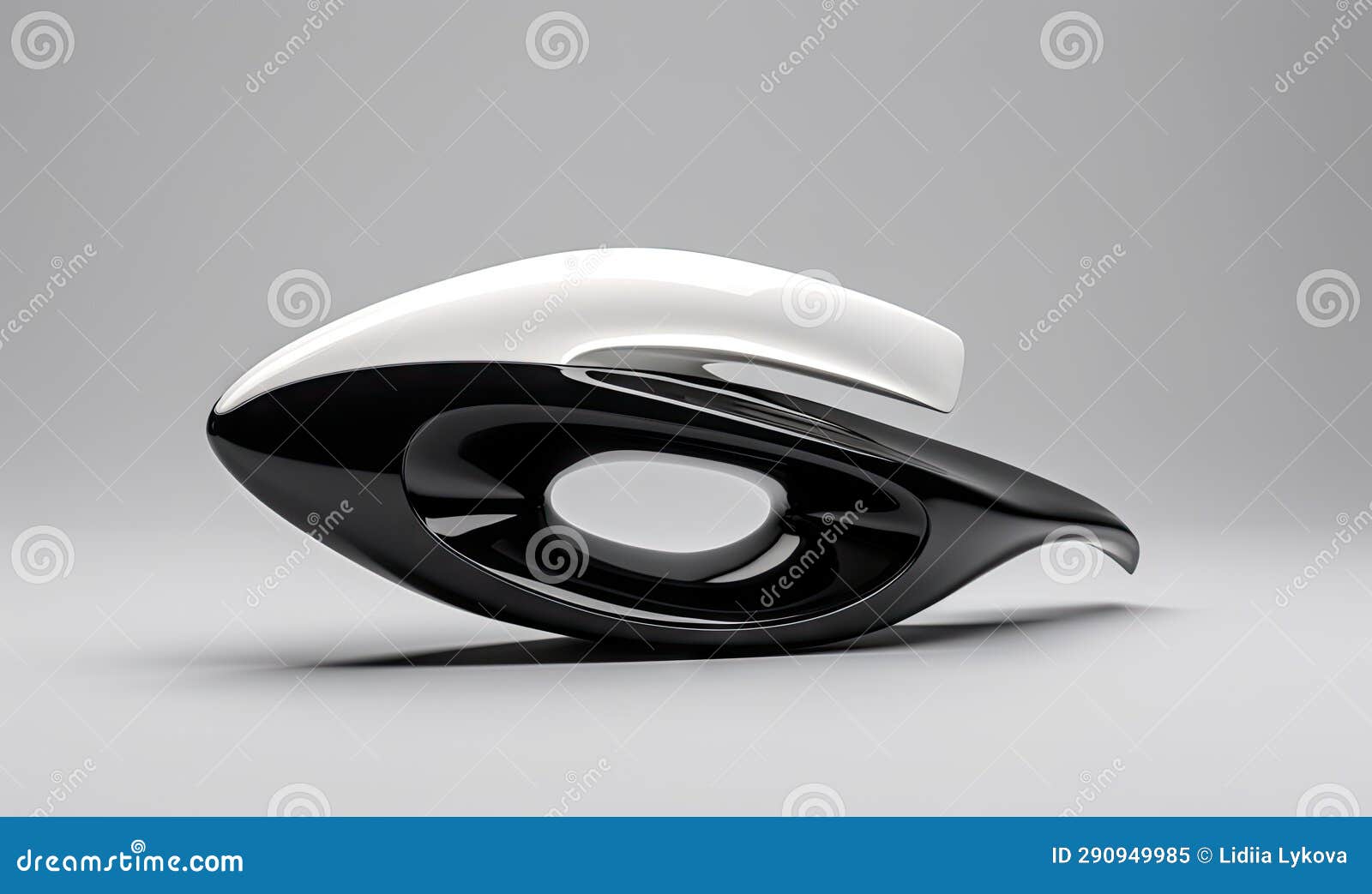 Futuristic Object Black on Background. Abstract Shape. Created AI Tools ...