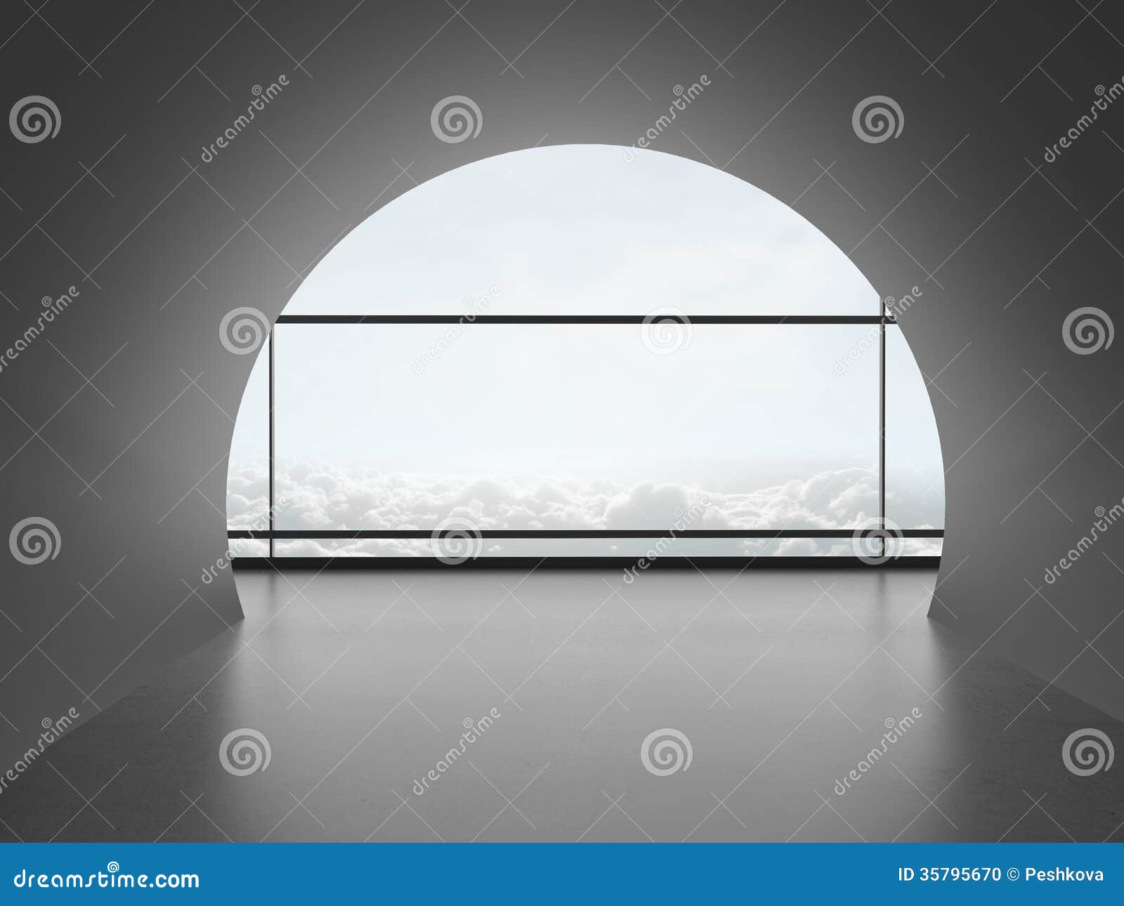 Futuristic Office Skyscraper With Curved Glass Windows In Low Angle ...